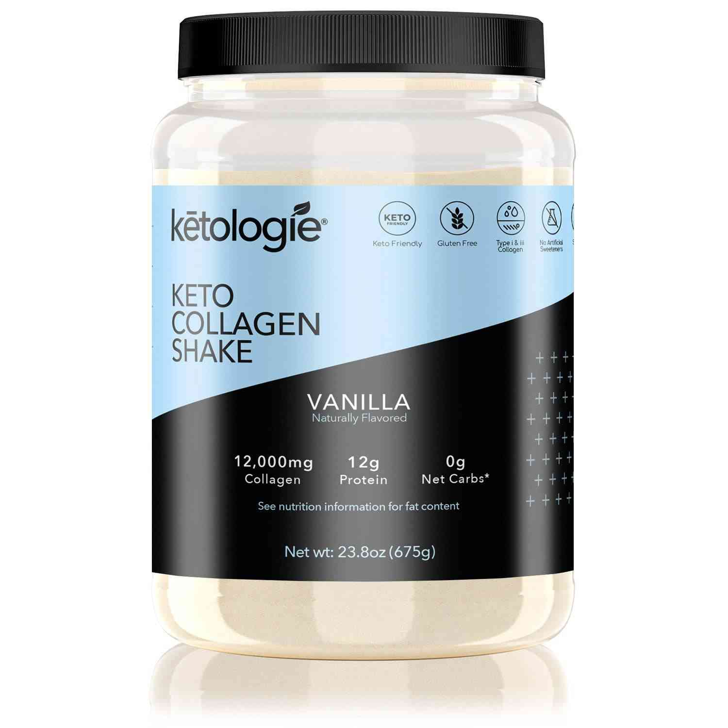 Buy Vanilla Keto Collagen Shake - 23.8oz | Ketologie